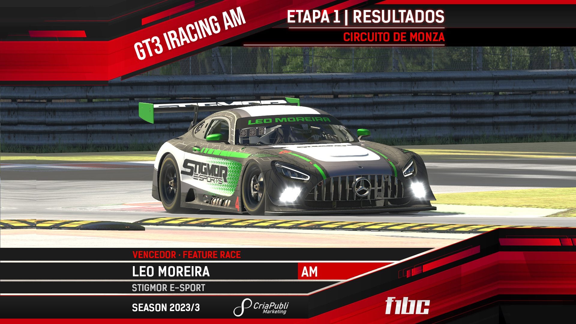 F1BC GT3 iRacing AM: Leo Moreira e Bento Guida vencem na abertura em Monza