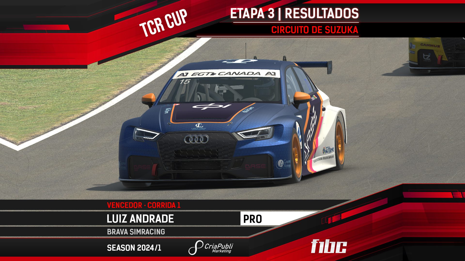 F1BC TCR Cup: Luiz Andrade e Erick Goldner vencem belas corridas em Suzuka