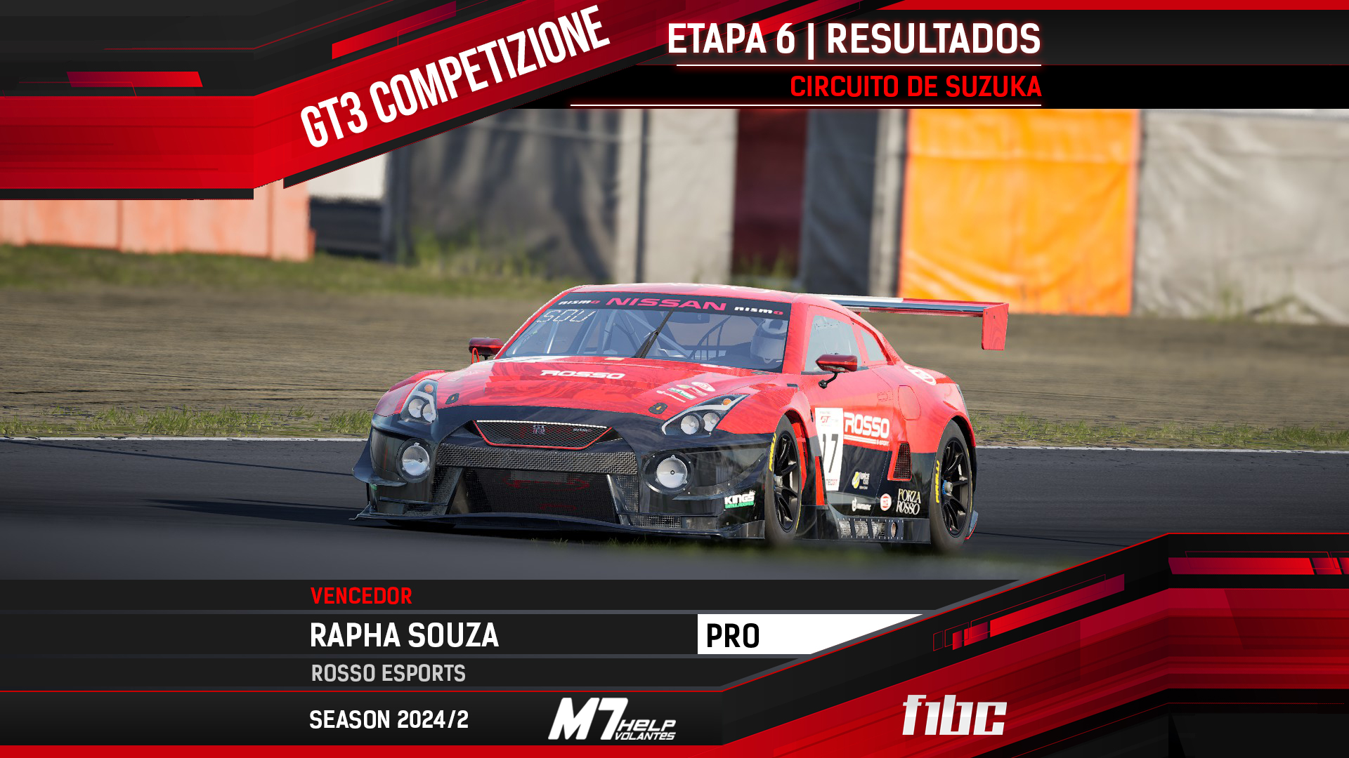 F1BC GT3 Competizione: Rapha Souza vence em Suzuka, e a TBM leva entre as equipes