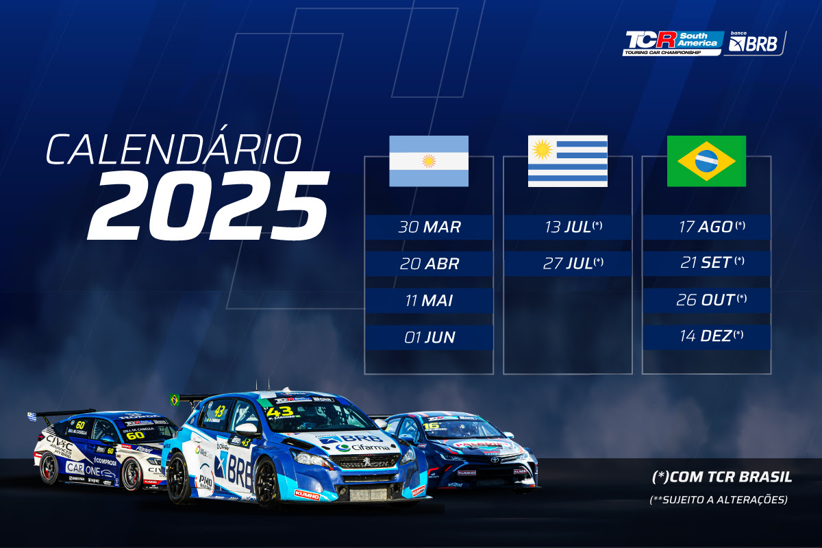 TCR South America e TCR Brasil anunciam datas e países da temporada 2025